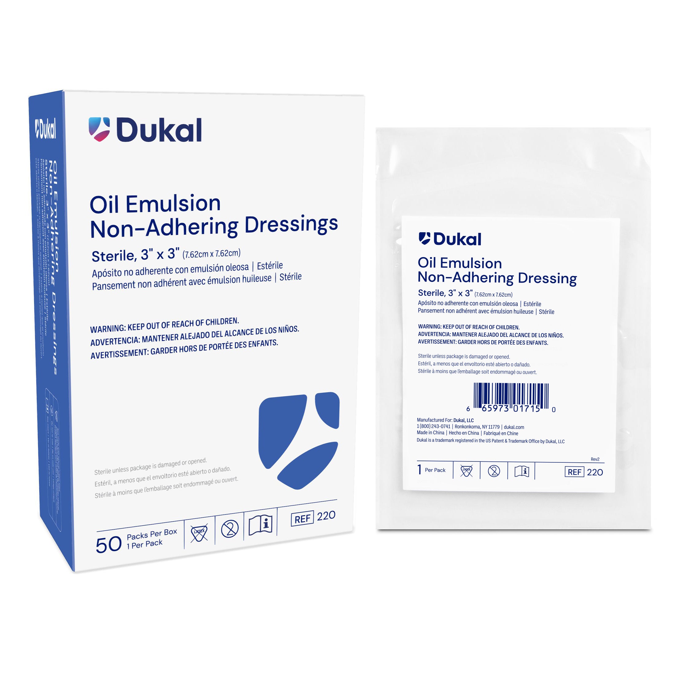 Dukal Oil Emulsion Dressing, 3 W x 3 L (Box of 50) – MDSupplies
