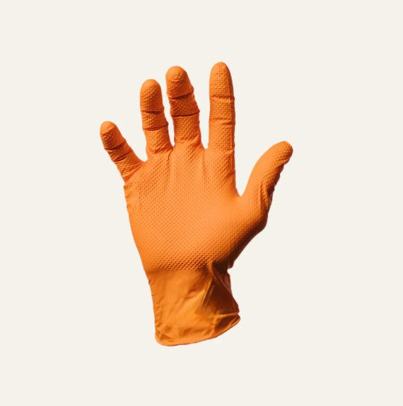 8 Mil Nitrile Industrial Gloves, Diamond Textured, Orange, Large (7103 ...