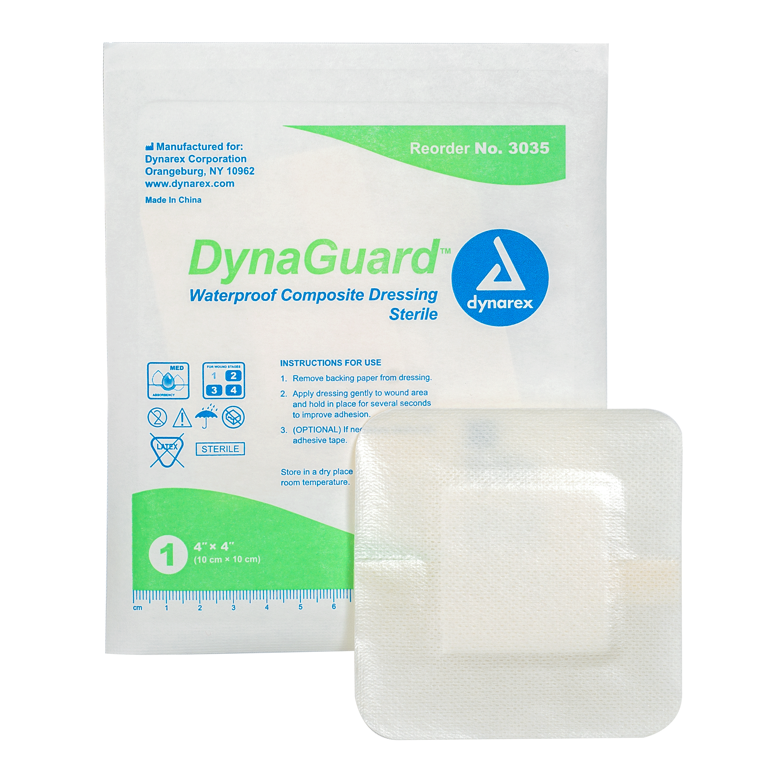 DynaGuard - Waterproof Composite Dressing, 4" x 4", Case (3035 ...